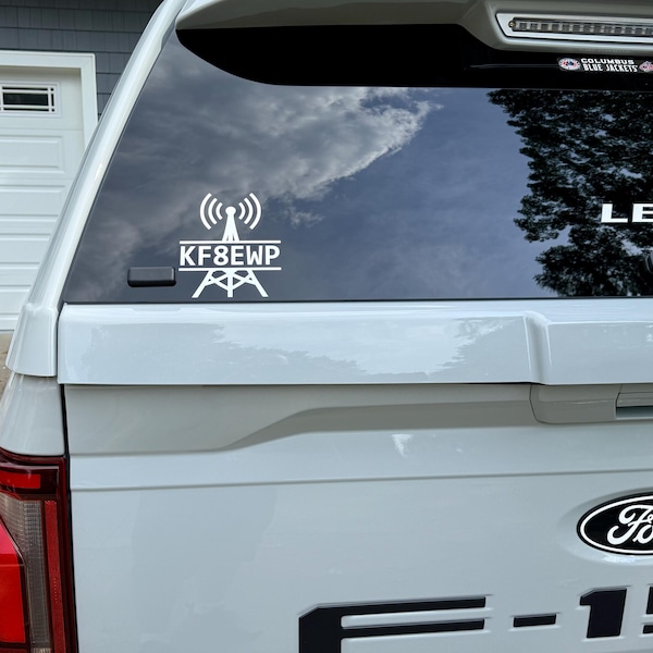 Ham Radio Call Sign, Radio Tower Decal, Custom Vinyl Decal, Amateur ...