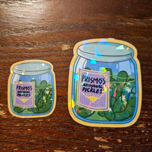 Prismo's Artisanal Pickles Glitter Sticker Sparkly, Holographic, Water ...