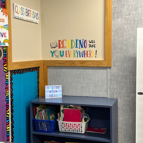 Reading Will Take You Everywhere Wall Decal: Classroom Library Decor - Etsy