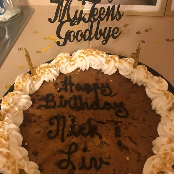 Glitter "kissing My Teens Goodbye" Topper 20 Cake Topper, Big 20 , 20th ...