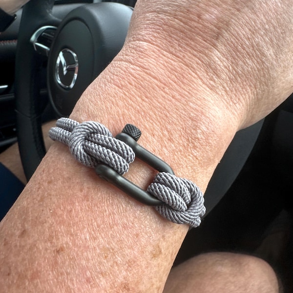 Personalised Men's Nautical Double Strand Rope Bracelet With Bolt Clasp ...