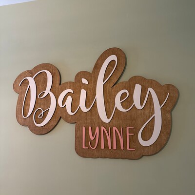 Stacked Custom Name Sign, Wood Name Sign, Nursery Sign, Nursery Letters ...