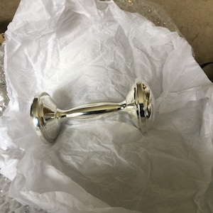 Personalized Silver Plated Baby Rattle Keepsake New Baby Gift Silver ...