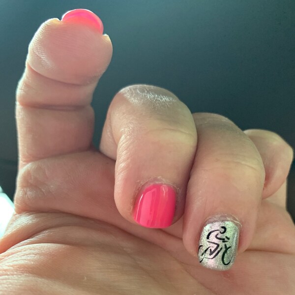 SPORTS Nail Decals "cycling I Love Heart Bicycle" Nail Art Set#304 ...