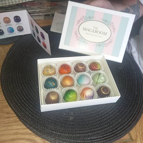 Luxury Chocolate Bonbons Box of 12 - Etsy UK