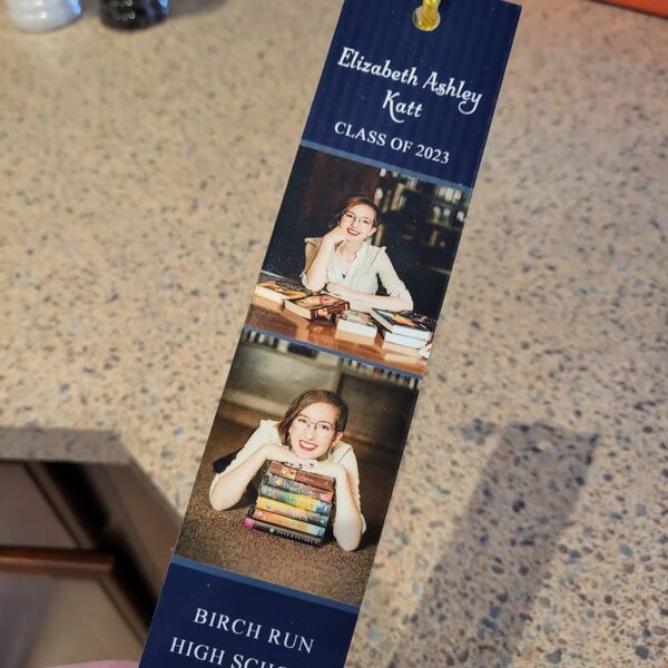 Personalized Laminated Custom Graduation Photo Bookmark (book Marks ...