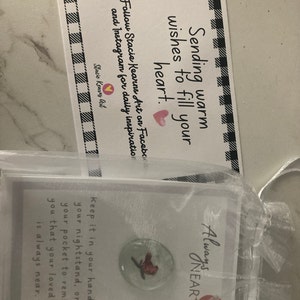 Cardinal Always Near Glass Gem, Pocket Token, Angelversary, Remembrance ...