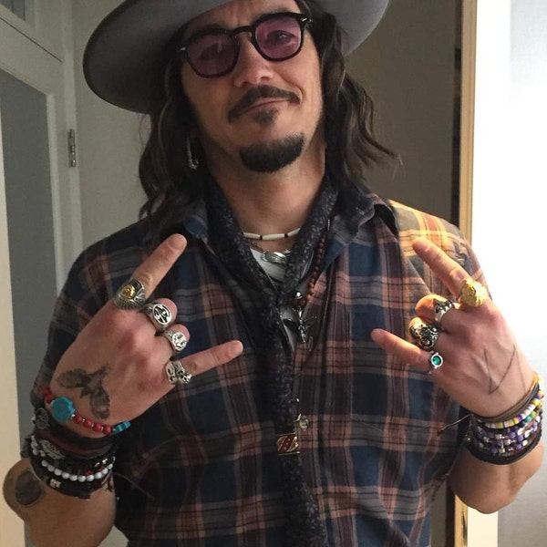 Johnny Depp Inspired Boho Scarf Black Printed Bali Paisley With Tassels ...