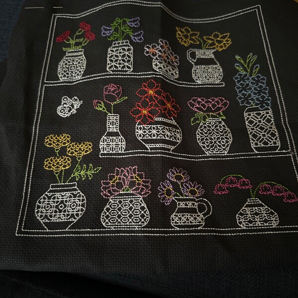 Circles Sampler Blackwork Pattern, PDF Blackwork Embroidery Chart, Downloadable PDF Embroidery ...