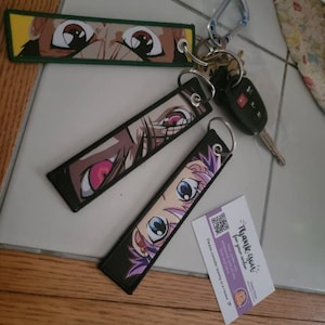 BUY 2 GET 3 Double-sided Embroidered Anime Keychain / Key Tags / Jet ...