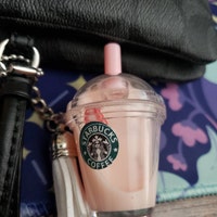 Mini Coffee Keychain //inspired Drink Keychain// Pink Drink Key Chain ...