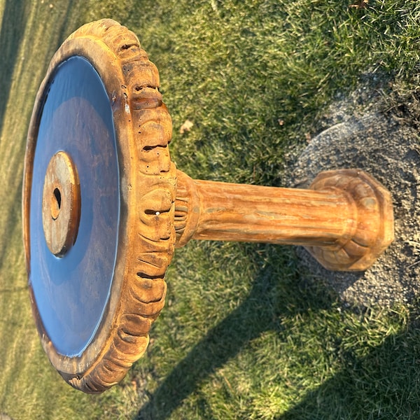 Solid Rock Stoneworks Large Column Birdbath- 30in Tall- Rust - Etsy