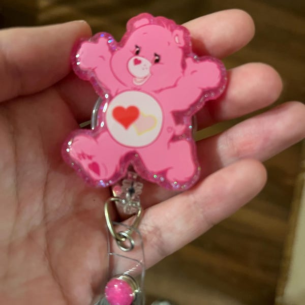 Cutesy Friend Bear Badge Reel, Bear Badge Reel, Care Bear Badge Reel ...