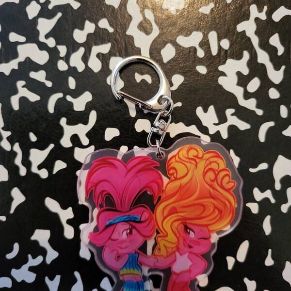 KEYCHAIN | Trolls Band Together | It Takes 2 Viva & Poppy | 7cm, Clear ...