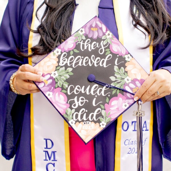 Hand Painted, Hand Lettered Custom Graduation Cap TOPPER - Painted ...