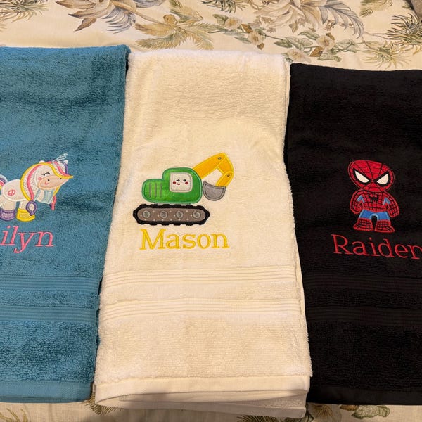 THICK Embroidered Bath Towel, Custom Towel, Personalized Towel ...