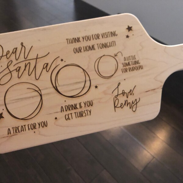 Custom Santa Treat Board | Hand Lettered | Wood Treat Board | Santa ...