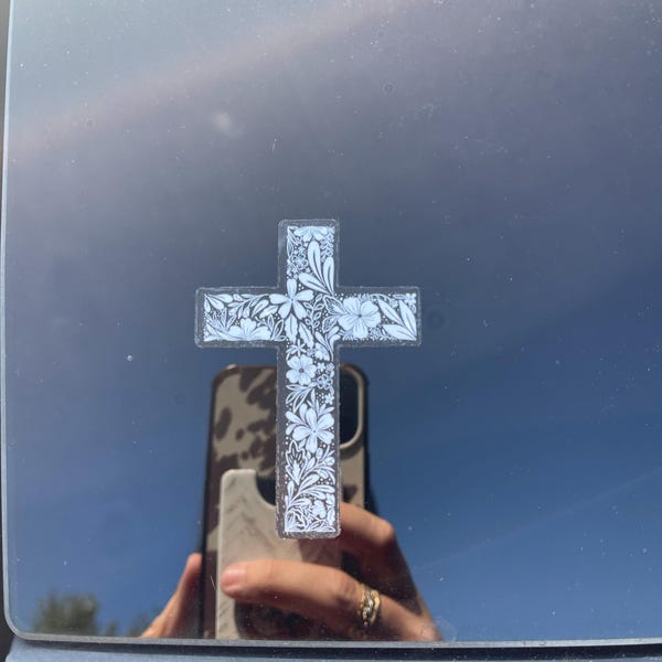 Cross Clear Vinyl Sticker || Christian Stickers Christian Car Decal ...