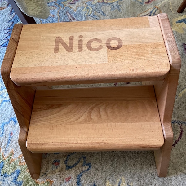 Monogram Montessori Step Stool, Custom Step Stool With Name, Helper ...