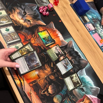 Commander Cat Playmat MTG Cat Playmat Gathering Playmat TCG RPG ...