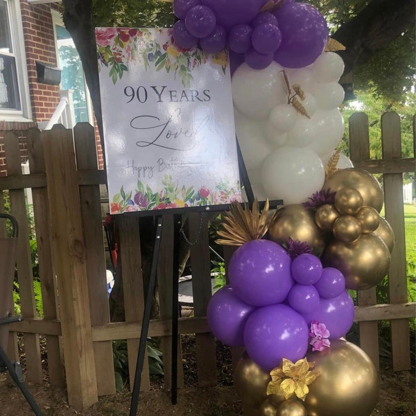 90 Years Loved Sign, Birthday Welcome Sign, 90th Birthday Decor, Custom ...