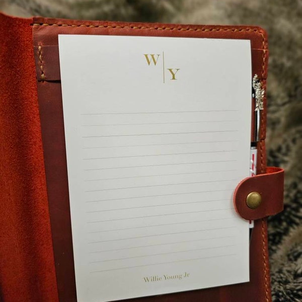 Personalized Monogram Notepad, Classic Stationery for Men, Custom Initials With Name ...