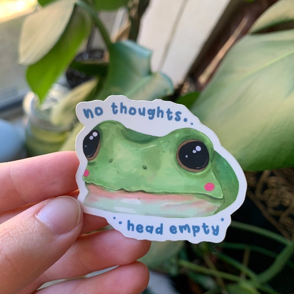 Frog Meme Sticker | No Thoughts Head Empty | Frog Sticker | Froggy ...