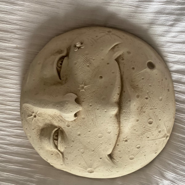 Moon Wall Art, Moon Decor, Moon Garden Plaque, Celestial Decor, Moon ...