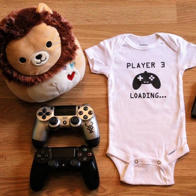 Player 3 Loading Gamer Pregnancy Announcement ONESIE® Pregnancy Reveal ...