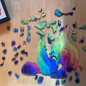Patchwork Amoeba Puzzle Challenging Wood Jigsaw Puzzle, Laser Cut - Etsy