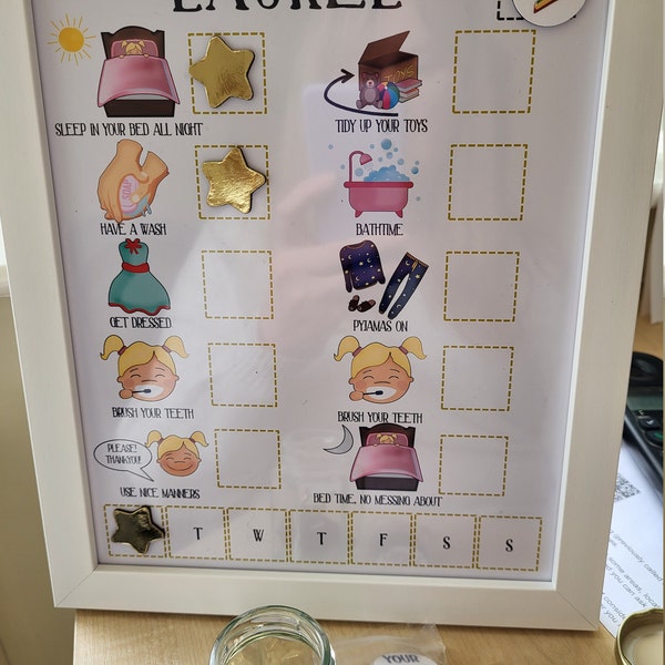 Morning and Evening, Daily Routine Chart, Kids Agenda, Golden Magnet ...