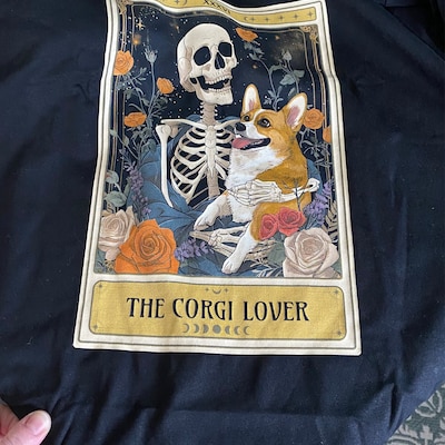 Corgi Tarot Card Shirt, Witchy Boho Aesthetic, Vintage Vibes, Sunburst ...