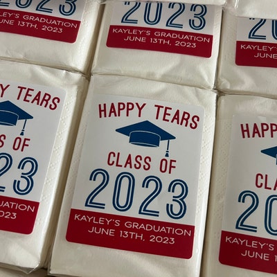 Graduation Tissue Favors Custom Labels Set of 15 Facial Tissue Packs ...