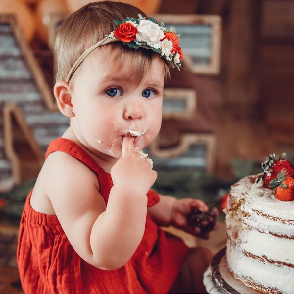 Baby Floral Headband Strawberry Hair Accessories Hairpiece Strawberries ...