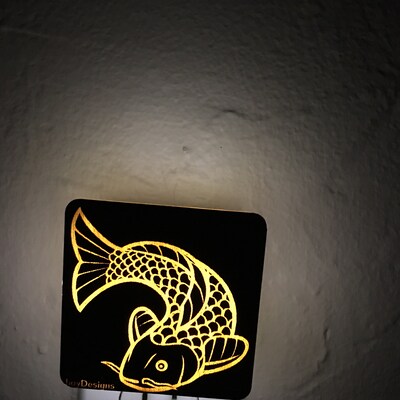 Koi Fish Nighlight, Painting, Betta Fish, Pond Signs, Decor Lantern - Etsy