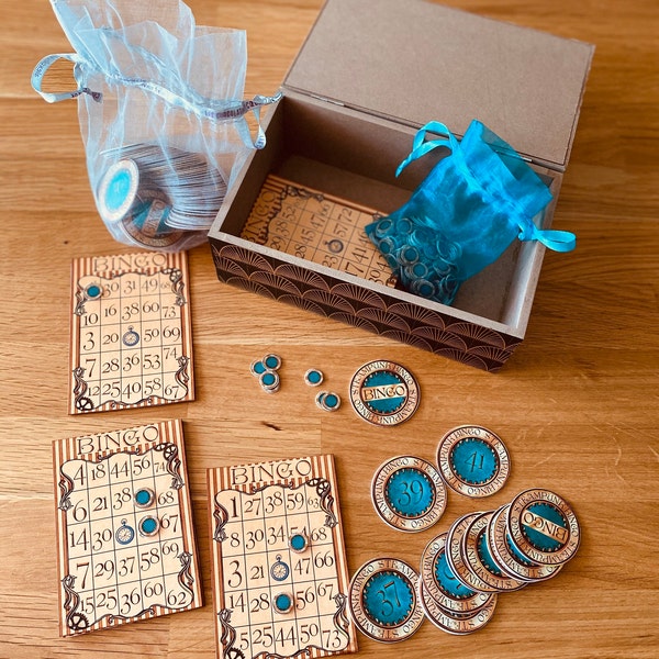 Steampunk Bingo Set Printable Bingo Game Bingo Cards Numbers Digital ...