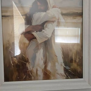 Comforter Art Print of Jesus Christ With Lamb Sheep With Christ ...