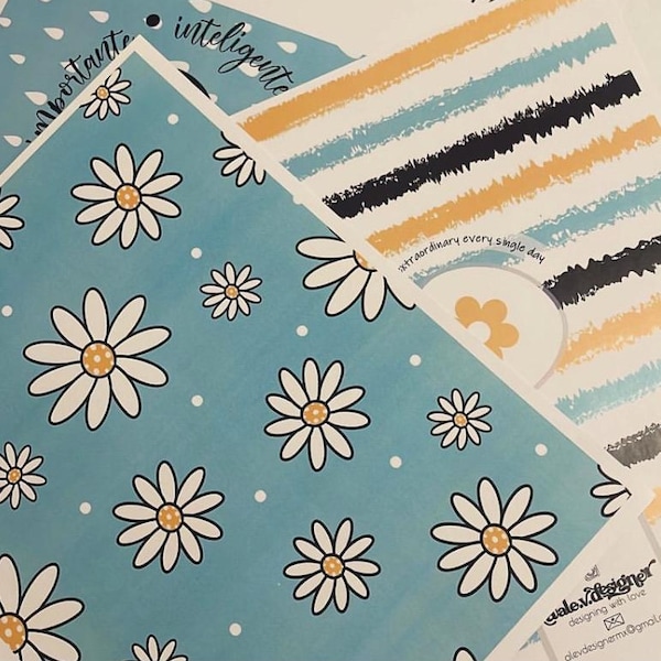 16 Cute Spring Flower Digital Papers. Daisy Floral Seamless Pattern Set ...