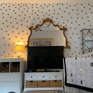 Peel and Stick Metallic Gold Polka Dot Wall Decals Long Life Apartment ...