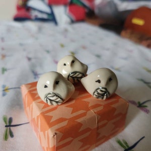 Chicken Ceramic Miniature Blue Chicken Terrarium Figurine Pottery ...