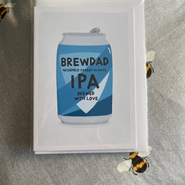 Brewdad Card, Funny Father's Day Card, IPA Card, Pale Ale Card, Beer ...