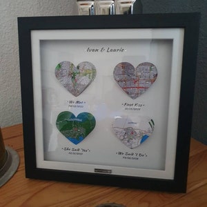 Personalised Map Gift Frame. by A GIFT OF HAPPINESS. - Etsy