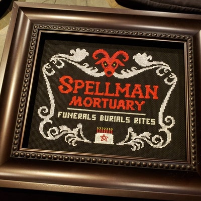 Spellman Mortuary Occult Cross Stitch Pattern Sabrina, Chilling ...