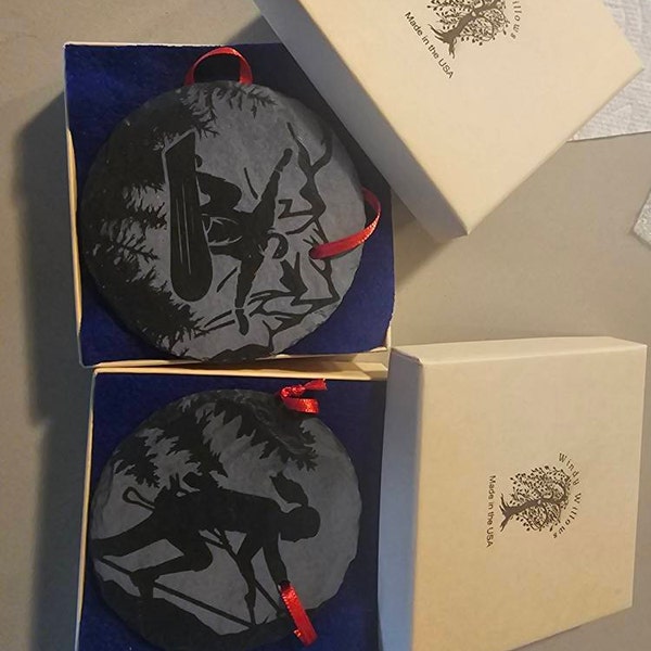 Female Rock Climbing Ornament | 3" Adventure Ornament | Rustic ...