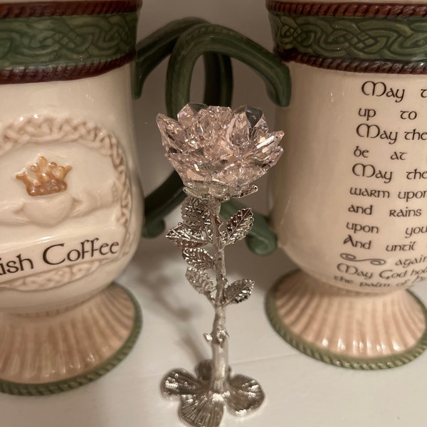 Crystal Blue Rose Handcrafted by the Artisans at Bjcrystalgifts Using ...