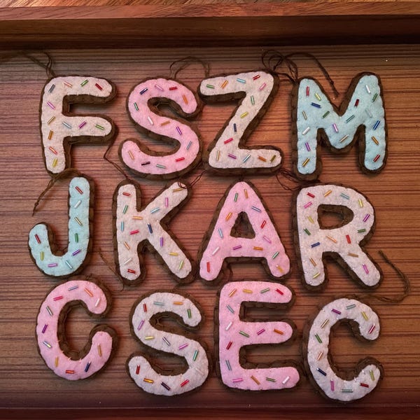 PDF Pattern for Uppercase Felt Sprinkled Sugar Cookie Alphabet Letters ...