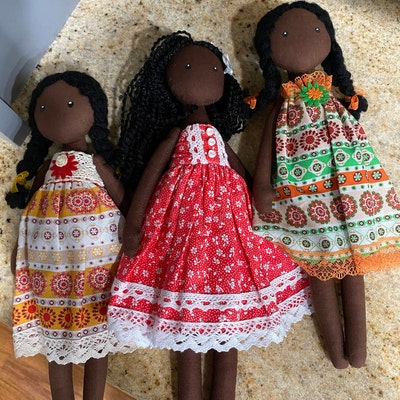 Black Doll, African Doll, Rag Angel Doll, Small Soft Doll, Textile Doll ...