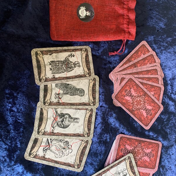 Red Thread Pocket Oracle Deck for Oracle, Tarot Work, Affirmations Etc ...