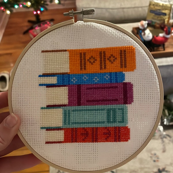Bookstack Cross Stitch Pattern. Fantasy Books Stacked Booktok Reading ...