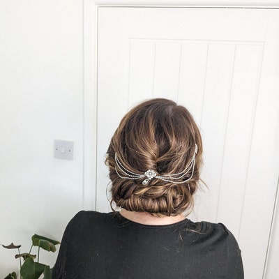 Draped Bridal Headpiece Gold Wedding Hair Drape Gold Hair Accessory ...